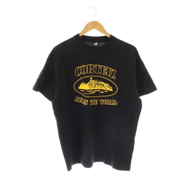 コーテイズ CORTEIZ ロゴプリントTシャツ カットソー M ブラック イエロー /DO ■OS ■AD レディース【表記サイズ】M【実寸サイズ】肩幅：約50cm　身幅：約55cm　着丈：約68cm　袖丈：約19cm　　【素材】コットン...