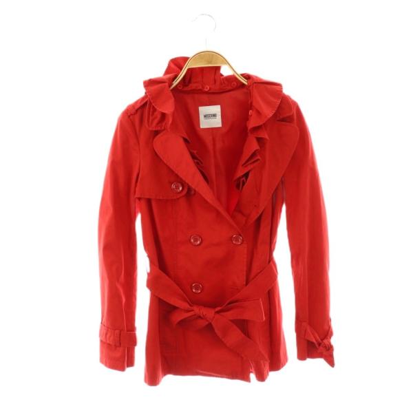 モスキーノチープアンドシック MOSCHINO CHEAP AND CHIC ショートトレンチコート レッド 赤 フリルカラー /CX ■OS レディース【ブランド】モスキーノチープアンドシック MOSCHINO CHEAP AND CHI...