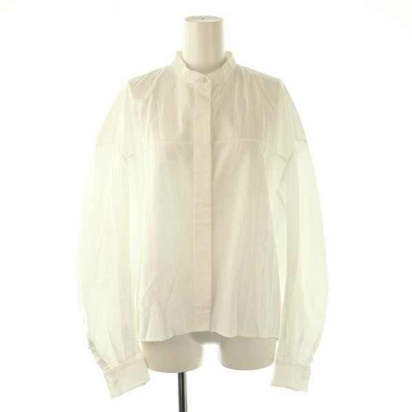 マルニ MARNI 25SS ポプリンシャツ ブラウス 40 ホワイト 白 バンドカラー 前開き CAMA0610UD /CX ■OS レディース【ブランド】マルニ MARNI【表記サイズ】40【実寸サイズ】肩幅：56cm　身幅：58cm　...