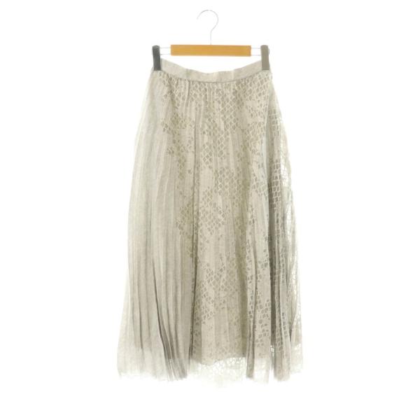 マーリエパーエフデ Maglie par ef-de フラワーオパールプリーツスカート ロング フレア 7 グレー /NR ■OS レディース【ブランド】マーリエパーエフデ Maglie par ef-de【表記サイズ】7【実寸サイズ】ウエ...