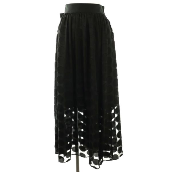 オブリ OBLI フレアドットスカート ロング リボン ブラック /DF ■OS レディース【ブランド】オブリ OBLI【表記サイズ】サイズ表記なし（実寸サイズをご参考ください。）【実寸サイズ】ウエスト：62cm　ヒップ：94cm　スカート...