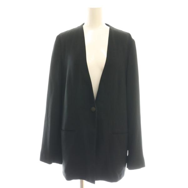 セオリー Theory POWDER CREPE COLLARLESS JK ノーカラージャケット カラーレスジャケット 4 ブラック /DF ■OS レディース【ブランド】セオリー Theory【表記サイズ】4【実寸サイズ】肩幅：38.5...
