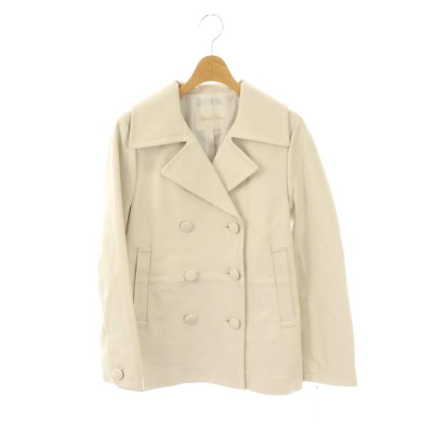 未使用品 グレースクラス GRACE Class 25SS ラムレザーPコート ダブル 36 キナリ /HK ■OS レディース【ブランド】グレースクラス GRACE Class【表記サイズ】36【実寸サイズ】肩幅：38cm　身幅：46cm...