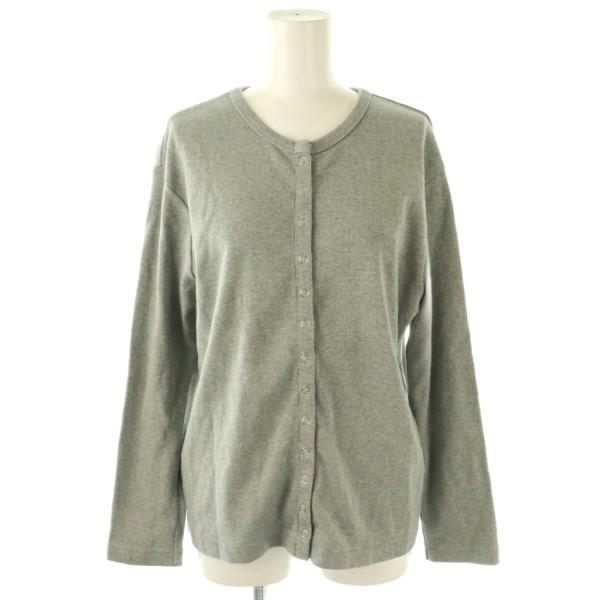 セン Cen. リブカーディガン クルーネック 長袖 F グレー /DF ■OS レディース【表記サイズ】F【実寸サイズ】肩幅：42cm　身幅：45cm　着丈：56.5cm　袖丈：52.5cm　　【素材】綿【色】グレー【状態】ブランドタグに...