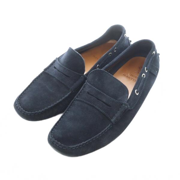 ストールマンテラッシ SUTOR MANTELLASSI ローファー ドライビングシューズ スリッポン スエードレザー 本革 7 25cm ネイビー 紺【ブランド】ストールマンテラッシ SUTOR MANTELLASSI【表記サイズ】7（2...