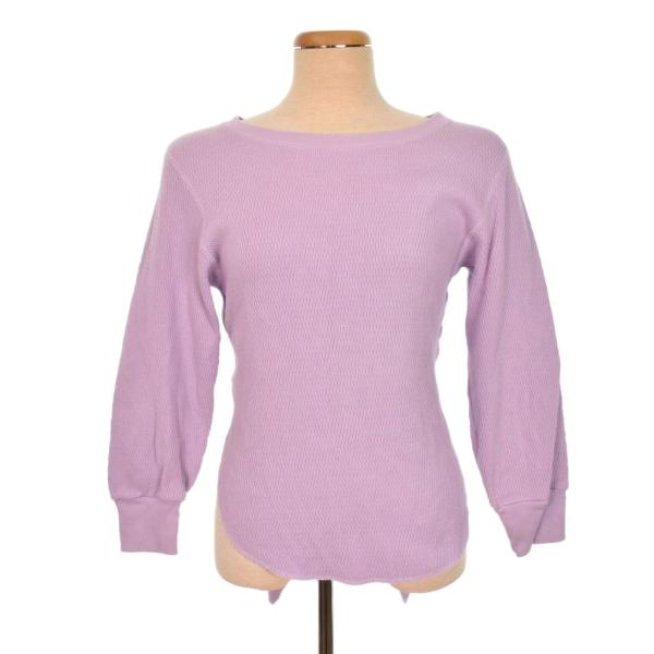 ジェーンスミス JANE SMITH BACK BOW THERMAL TOPS 変形 トップスカットソー ONE 紫 ■FY レディース【表記サイズ】ONE【実寸サイズ】肩幅：43cm　身幅：48cm　着丈：65cm　袖丈：51cm　　【...