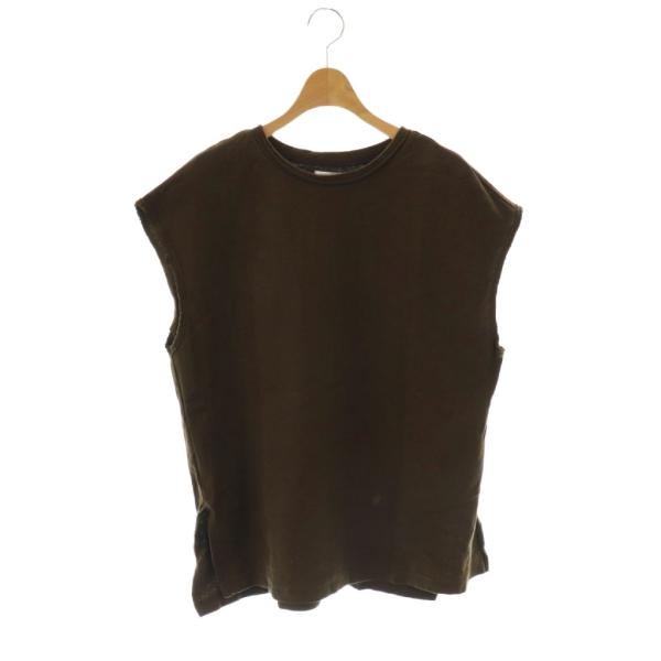 グレーコード GREYCHORD ELEN ノースリーブカットソー プルオーバー 1 カーキ /HK ■OS レディース【表記サイズ】1【実寸サイズ】身幅：56cm　着丈：65cm　ゆき丈：29cm　　【素材】綿【色】カーキ【状態】全体的に...