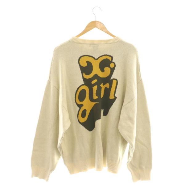 エックスガール x-girl POP LOGO JACQUARD KNIT TOP ニット セーター O/S アイボリー /DF  ■OS レディース【ブランド】エックスガール x-girl【表記サイズ】O/S（ONE SIZE）【実寸サイ...