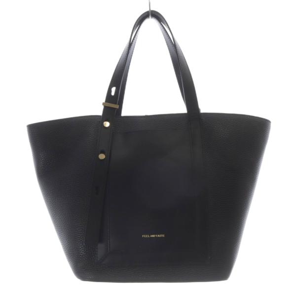 フィールアンドテイスト FEEL AND TASTE レザー トートバッグ ハンドバッグ 黒 ブラック /SR レディース【表記サイズ】実寸サイズをご参照ください。【実寸サイズ】持ち手の長さ：38cm　ヨコ：21.5cm　タテ：22cm　マ...