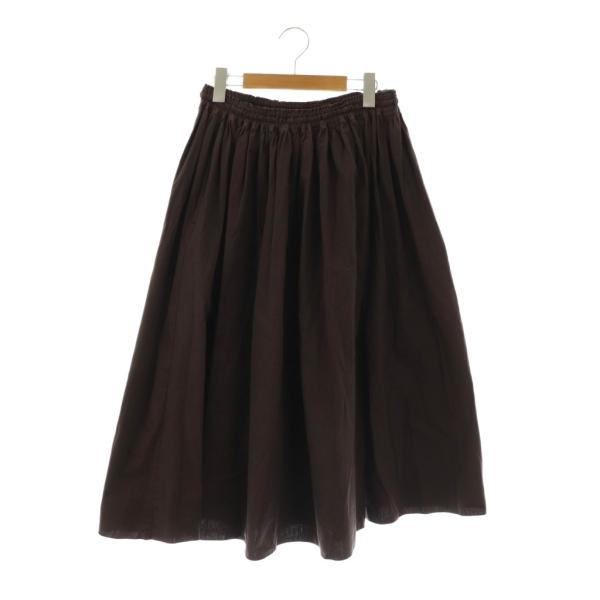 ハウス HUIS やわらかコットンロングスカート フレア ギャザー F ブラウン /CX ■OS ■SH レディース【表記サイズ】F【実寸サイズ】ウエスト：62cm　ヒップ：120cm　スカート丈：75cm　　【素材】綿【色】ブラウン【状態...