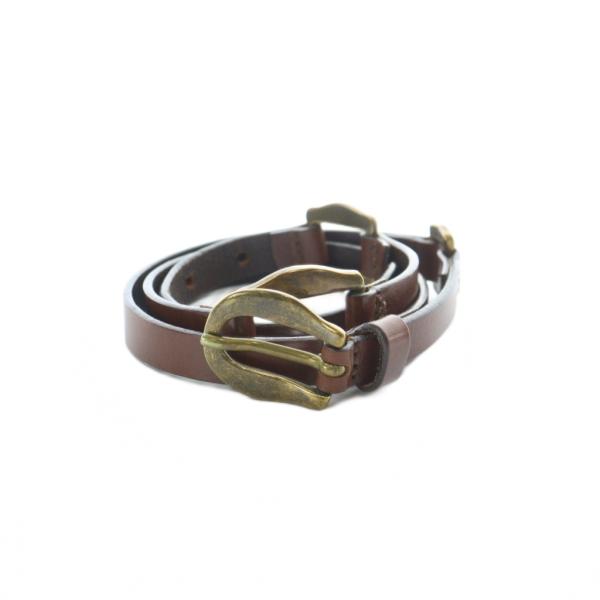 ヴィアバスストップ VIA BUS STOP レザーナローベルト 本革 80 焦げ茶 ブラウン /RI ■OS メンズ【ブランド】ヴィアバスストップ VIA BUS STOP【表記サイズ】80【実寸サイズ】最小ウエスト：約75cm　最大ウエ...