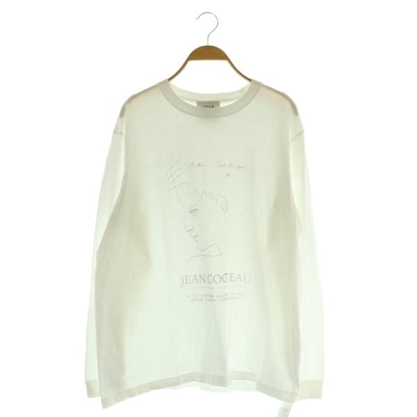 ヒアマイネーム HEAR MY NAME 別注 Jean cocteau 25SS プリントTシャツ ロンT 長袖 M ホワイト /MY ■OS レディース【表記サイズ】M【実寸サイズ】身幅：52cm　着丈：66cm　ゆき丈：85cm　　【...