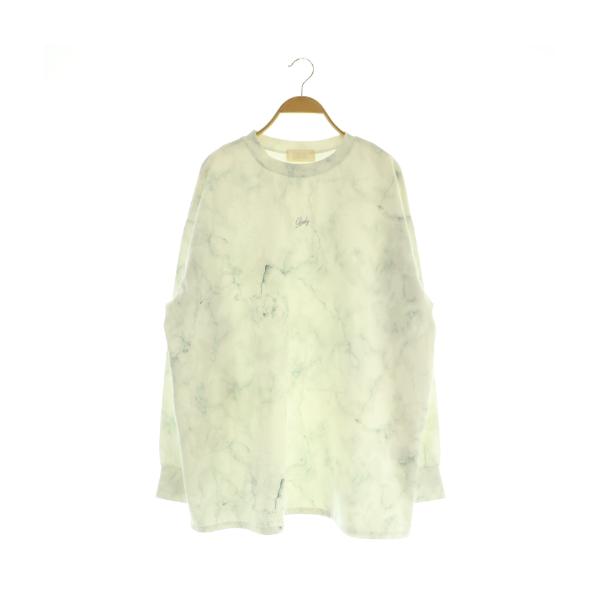 レディ Rady 大理石ロングTシャツ ロンT 長袖 オーバーサイズ M オフホワイト /MY ■OS レディース【ブランド】レディ Rady【表記サイズ】M【実寸サイズ】身幅：63cm　着丈：72cm　ゆき丈：85cm　　【素材】ポリエス...