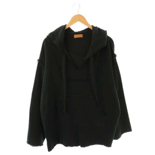 オーダブ Odub ニットパーカー プルオーバー F ブラック /ES ■OS ■SH レディース【表記サイズ】F【実寸サイズ】肩幅：63cm　身幅：66cm　着丈：76cm　袖丈：59cm　　【素材】綿【色】ブラック【状態】使用感が少なく...