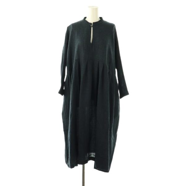 未使用品 デニール denier 25AW ドルマンタックドレス ワンピース ロング 長袖 F ネイビー /HK ■OS ■SH レディース【表記サイズ】F【実寸サイズ】身幅：66cm　着丈：109cm　ゆき丈：67.5cm　　【素材】毛【...