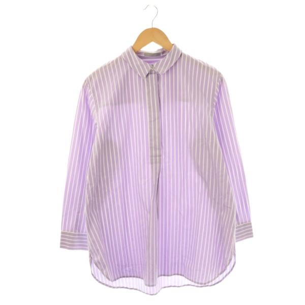 セオリーリュクス STRIPED COTTON POPLIN JORIS プルオーバーシャツ ストライプ 038 ラベンダー ホワイト /ES ■OS レディース【ブランド】セオリーリュクス theory luxe【表記サイズ】038【実寸...