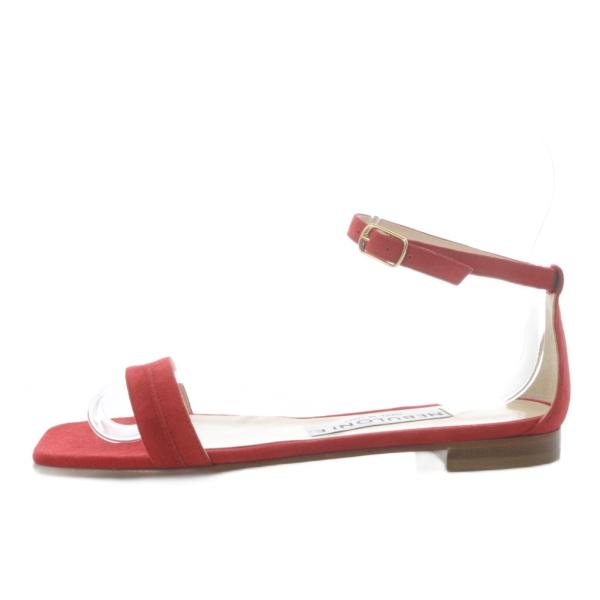 未使用品 ネブローニ Nebuloni BEAMS 別注 ストラップ フラットサンダル スクエアトゥ スエード 36 レッド /YO21 レディース【ブランド】ネブローニ Nebuloni【表記サイズ】36【実寸サイズ】ヒールの高さ：1.3...