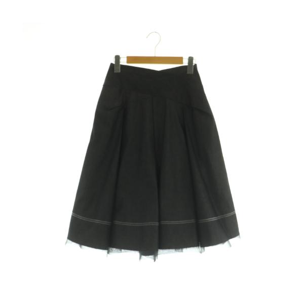 ダナキャランコレクション DONNA KARAN COLLECTION タックフレアスカート チュール 切替 ロング ブラック /MY ■OS ■SH レディース【ブランド】ダナキャランコレクション DONNA KARAN COLLECTI...