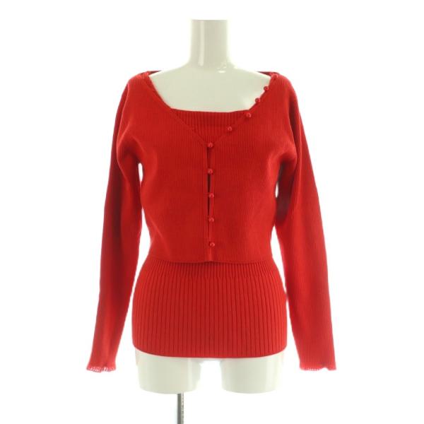 ジルスチュアート JILL STUART 23SS アンサンブルニット カラーベーシックリブカーディガン リブトップス FR レッド /MY ■OS レディース【ブランド】ジルスチュアート JILL STUART【表記サイズ】FR【実寸サイ...