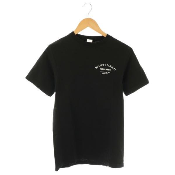 スポーティアンドリッチ sporty rich プリントTシャツ LAppartement取り扱いカットソー XS ブラック /ES ■OS ■SH レディース【表記サイズ】XS【実寸サイズ】肩幅：39cm　身幅：43cm　着丈：67cm　...