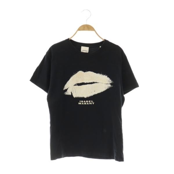 イザベルマラン ISABEL MARANT リップモチーフ 半袖 Tシャツ カットソー S ブラック /DF ■OS レディース【ブランド】イザベルマラン ISABEL MARANT【表記サイズ】S【実寸サイズ】肩幅：44.5cm　身幅：4...