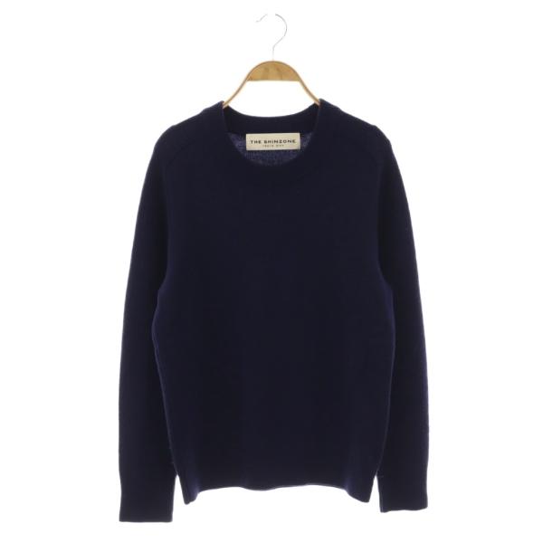 シンゾーン Shinzone SHAKER SWEATER ニット セーター 長袖 ウール FO 紺 /NR ■OS レディース【ブランド】シンゾーン Shinzone【表記サイズ】FO【実寸サイズ】身幅：45.5cm　着丈：60cm　ゆき...