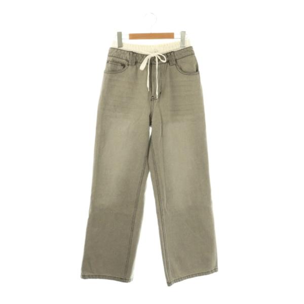 ビビィ Bibiy. JULIET DOUBLE WAIST DENIM デニムパンツ ジーンズ S グレー /DF ■OS レディース【表記サイズ】S【実寸サイズ】ウエスト：58cm　もも幅：29cm　裾幅：25cm　股上：30cm　股下...