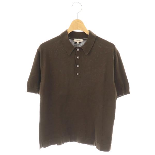ブラミンク BLAMINK コットンニットポロシャツ カットソー 36 ブラウン /CX ■OS レディース【ブランド】ブラミンク BLAMINK【表記サイズ】36【実寸サイズ】肩幅：43cm　身幅：44cm　着丈：59cm　袖丈：22cm...
