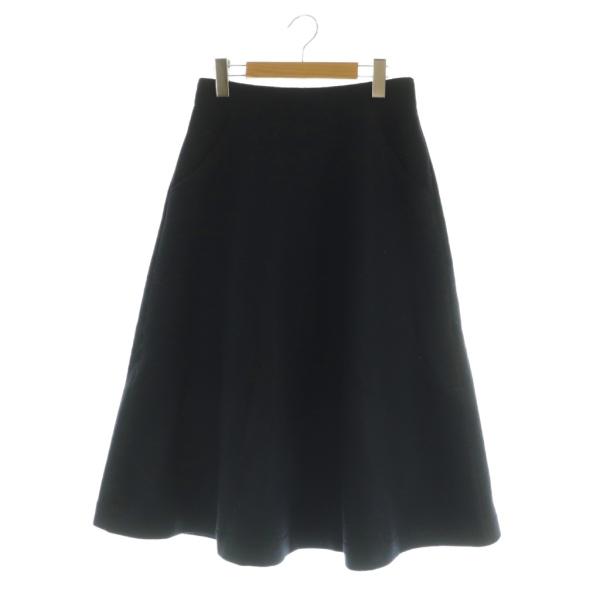 レバジック Les basiques ウールフレアスカート ロング 36 ブラック /MY ■OS ■SH レディース【表記サイズ】36【実寸サイズ】ウエスト：66cm　ヒップ：96cm　スカート丈：74cm　　【素材】毛【色】ブラック【仕...