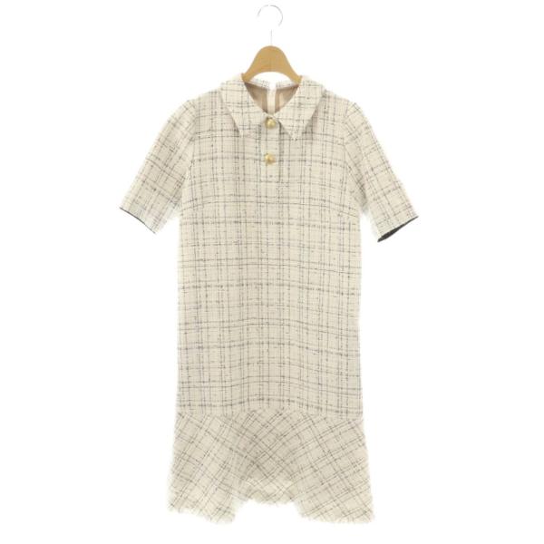 マーリエパーエフデ Maglie par ef-de 襟付き ツイードワンピース 7 ホワイト マルチカラー /ES ■OS レディース【ブランド】マーリエパーエフデ Maglie par ef-de【表記サイズ】7【実寸サイズ】肩幅：35...