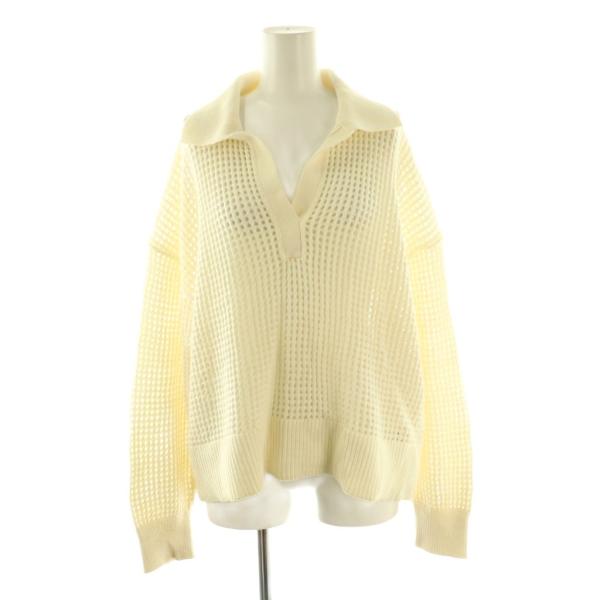 ダイアグラム グレースコンチネンタル Diagram GRACE CONTINENTAL 25SS メッシュVネック ニット カットソー 長袖 36 アイボリー【ブランド】ダイアグラム グレースコンチネンタル Diagram GRACE C...