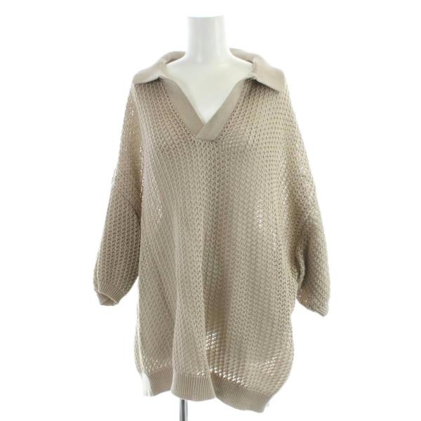 メゾンスペシャル MAISON SPECIAL Prime-Over Mesh Short Sleeve Skipper Knit Pulloveニット 2 ベージュ /AB ■SH メンズ レディース【ブランド】メゾンスペシャル MAIS...