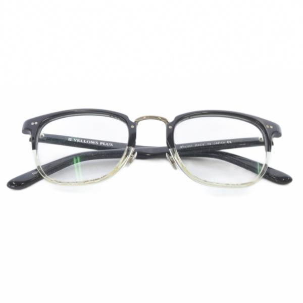 イエローズプラス YELLOWS PLUS half ウェリントン眼鏡 メガネ 度無し 48□22 黒 ブラック クリア /SR ■AD メンズ【ブランド】イエローズプラス YELLOWS PLUS【表記サイズ】48□22【実寸サイズ】レン...