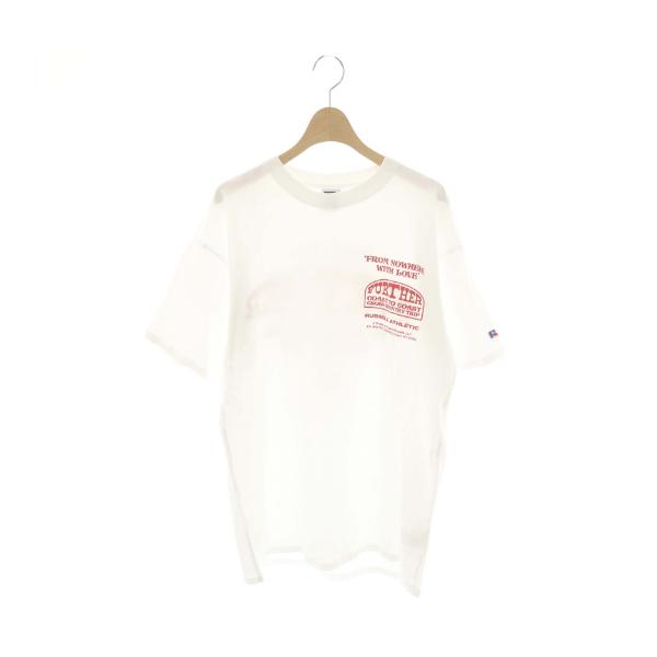 ラッセルアスレチック RUSSELL ATHLETIC FURTHER print T-sh AP STUDIO取扱 Tシャツ カットソー 半袖 L ホワイト /HK ■OS レディース【表記サイズ】L【実寸サイズ】肩幅：54cm　身幅：5...