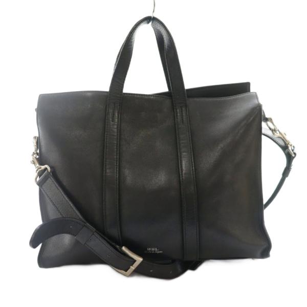 エムユーエル M.U.L. ハンドバッグ ショルダー 2way レザー 黒 ブラック /SS ■OS レディース【実寸サイズ】持ち手の長さ：約25cm　ヨコ：約30cm　タテ：約24cm　マチ：約8.5cm　ショルダーの長さ：約91-120...
