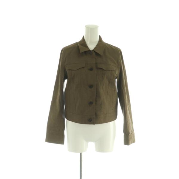 セオリー Theory ECO CRUNCH WASH DENIM JKT ジャケット 麻 リネン S ブラウン /AG ■OS レディース【ブランド】セオリー Theory【表記サイズ】S【実寸サイズ】肩幅：約37cm　身幅：約41cm　...