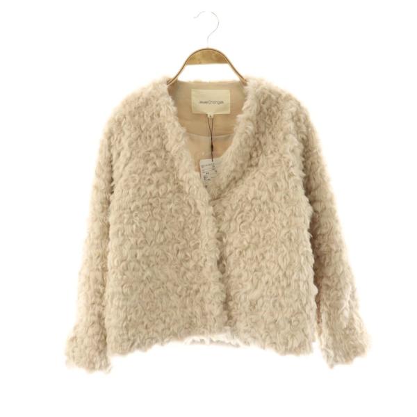 未使用品 ジュエルチェンジズ Jewel Changes アローズ プードルフェイクファージャケット ノーカラー 36 ナチュラルベージュ /ES ■OS【ブランド】ジュエルチェンジズ Jewel Changes アローズ【表記サイズ】36...