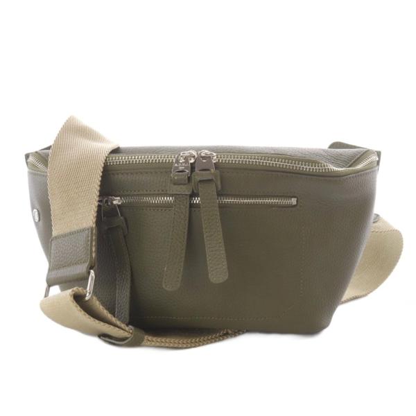 ADMJ アクセソワ クロスボディバッグ ボディバッグ ウエストバッグ ショルダーバッグ 斜め掛け シュリンクレザー カーキ /YO15 レディース【ブランド】ADMJ アクセソワ Accessoires De Mademoiselle【実...