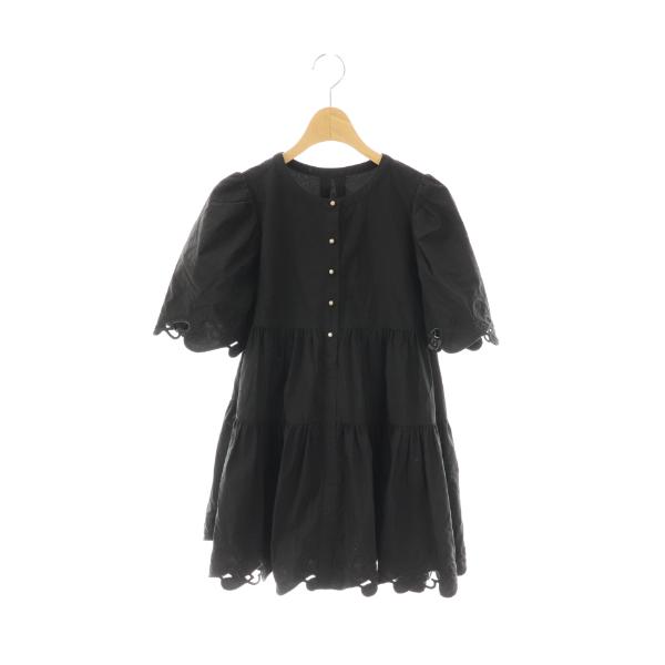 セルフォード CELFORD HANAE MORI 25SS ハートエンブロイダリーチュニック 半袖 F ブラック /HK ■OS レディース【ブランド】セルフォード CELFORD【表記サイズ】F【実寸サイズ】肩幅：30cm　身幅：46c...