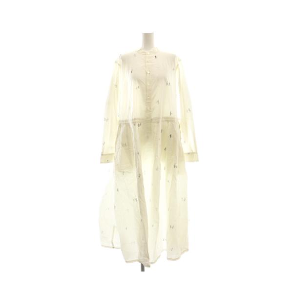 パドカレ pas de calais 23AW carrying happiness print ワンピース シャツワンピース ロング 36 オフホワイト 4329 レディース【ブランド】パドカレ pas de calais【表記サイズ】3...