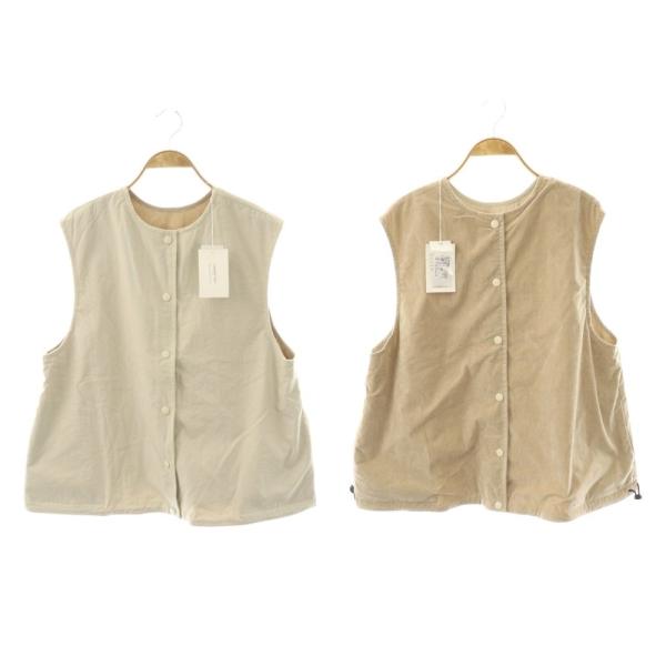 ラボレイトリー Labo ratory リバーシブルマウンテンベストタイプ2 前開き F ベージュ /NR ■OS ■SH レディース【表記サイズ】F【実寸サイズ】身幅：54cm　着丈：58cm　　【素材】ナイロン　別布 ポリエステル コッ...