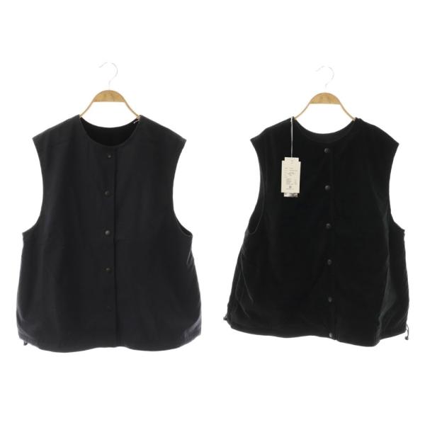 ラボレイトリー Labo ratory リバーシブルマウンテンベストタイプ2 前開き F 黒 /NR ■OS ■SH レディース【表記サイズ】F【実寸サイズ】身幅：54cm　着丈：58.5cm　　【素材】ナイロン　別布 ポリエステル コット...