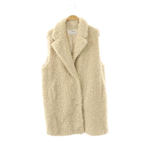 スリードッツ three dots Poodle boa tailored vest プードルボア テーラードベスト S ベージュ /DF ■OS レディース【ブランド】スリードッツ three dots【表記サイズ】S【実寸サイズ】身幅：...