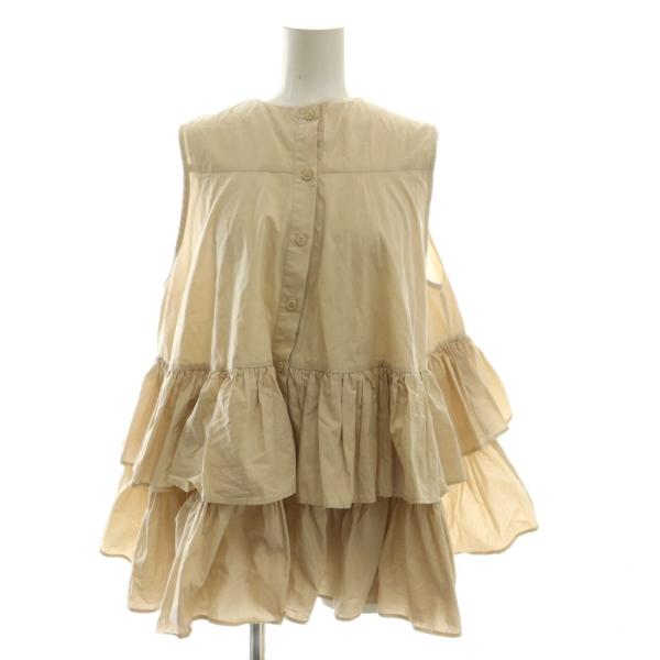 バースデイバッシュ BIRTHDAY BASH ティアード ノースリーブブラウス ベージュ /AQ ■OS レディース【表記サイズ】サイズ表記なし（実寸サイズをご確認ください）【実寸サイズ】身幅：約49cm　総丈：約55cm　　【素材】コッ...