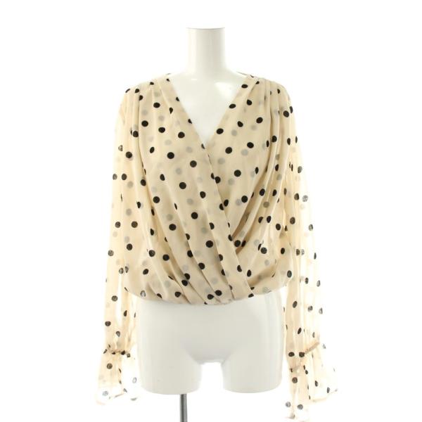 バースデイバッシュ BIRTHDAY BASH ドット柄 ブラウス 長袖 ベージュ /HK ■OS レディース【表記サイズ】サイズ表記なし【実寸サイズ】肩幅：35cm　身幅：46cm　着丈：46cm　袖丈：61.5cm　　【素材】ポリエステ...