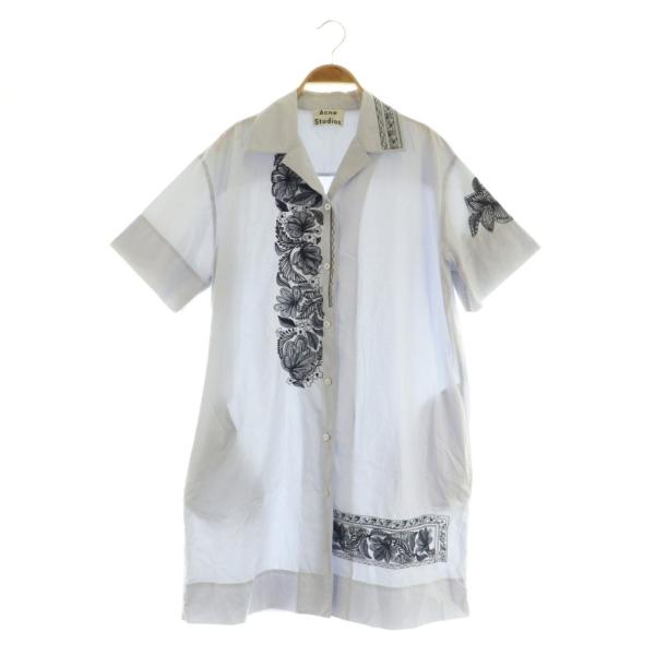 アクネ ストゥディオズ Acne Studios JUSSO POP EMB シャツワンピース 半袖 刺繍 36 ライトグレー /MY ■OS レディース【ブランド】アクネ ストゥディオズ Acne Studios【表記サイズ】36【実寸サ...