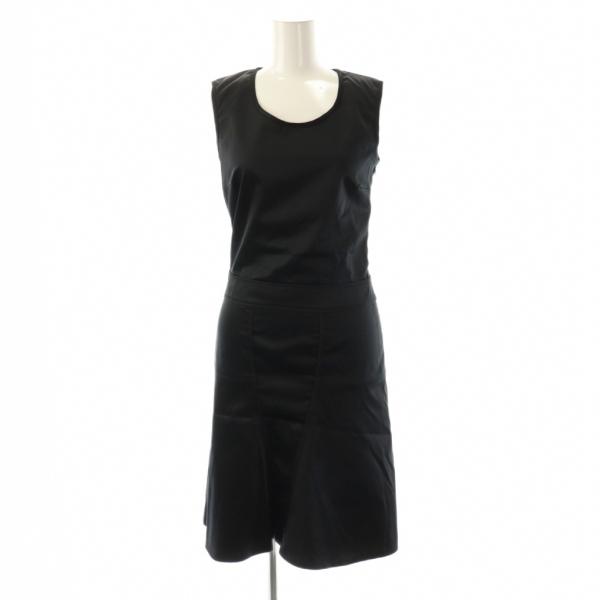 ジルサンダー JIL SANDER ノースリーブサテンワンピース 膝丈 34 ブラック /HK ■OS レディース【ブランド】ジルサンダー JIL SANDER【表記サイズ】34【実寸サイズ】身幅：39cm　総丈：92cm　　【素材】表地：...