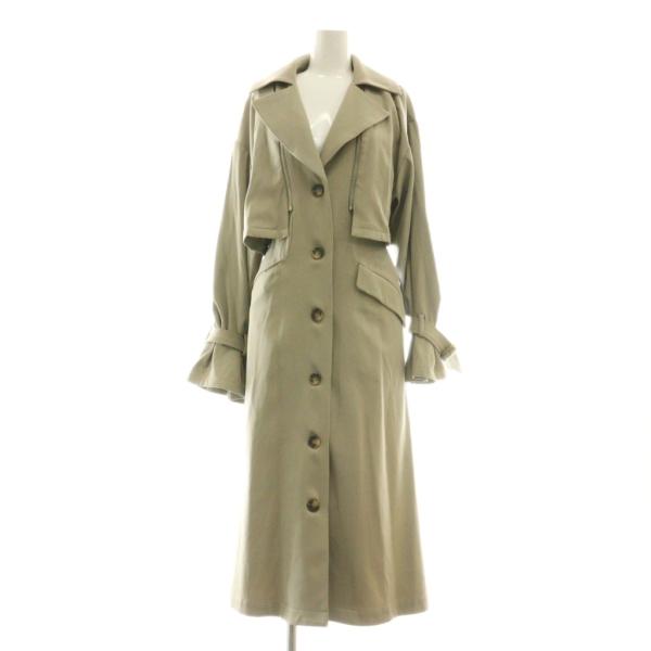 ナチュラルクチュール natural couture 24SS ZIP付きマルチWAYトレンチ コート F ベージュ 無地 長袖 ケープデザイン /AG ■OS【表記サイズ】F【実寸サイズ】肩幅：約45cm　身幅：約50cm　袖丈：約53c...