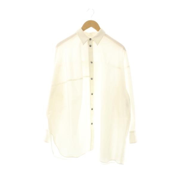 エンフォルド ENFOLD 26SS unbalance shirt シャツ 長袖 ホワイト /DO ■OS レディース【ブランド】エンフォルド ENFOLD【表記サイズ】表記なし【実寸サイズ】肩幅：65cm　身幅：74cm　着丈：79.5...