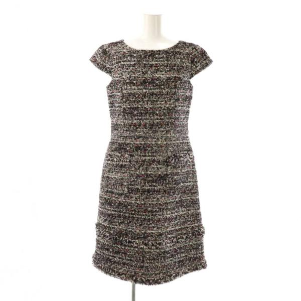 トッカ TOCCA CAMELOT TWEED ドレス ワンピース 0 ブラック ホワイト レッド /DO ■OS レディース【ブランド】トッカ TOCCA【表記サイズ】0【実寸サイズ】肩幅：35cm　身幅：41cm　袖丈：10cm　総丈：...